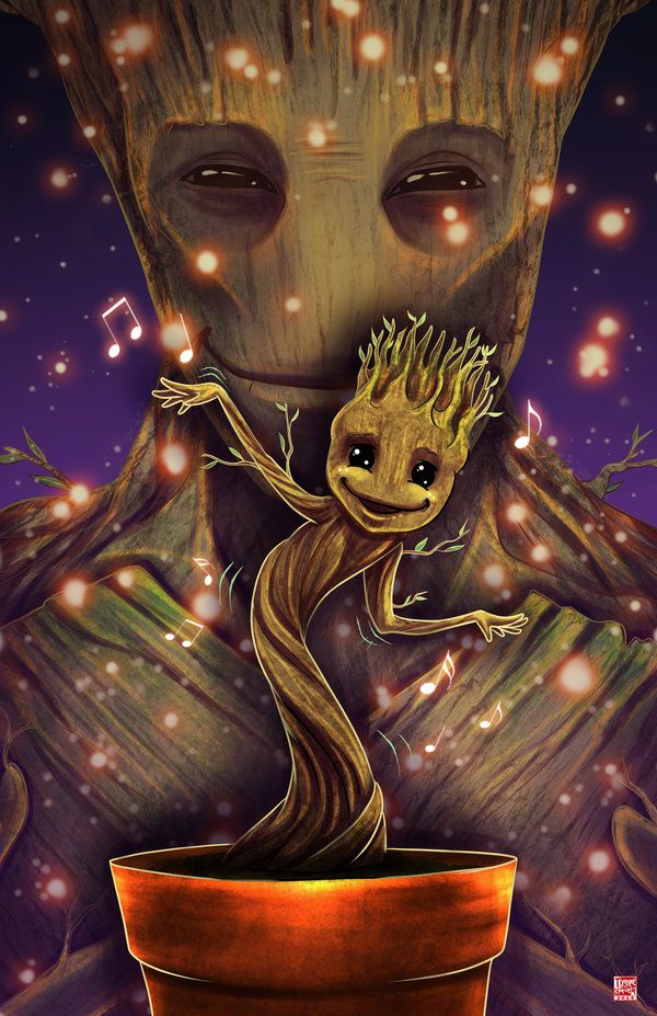 Geek Art: 6 Adorable Dancing Baby Groot Artwork – We Geek Girls